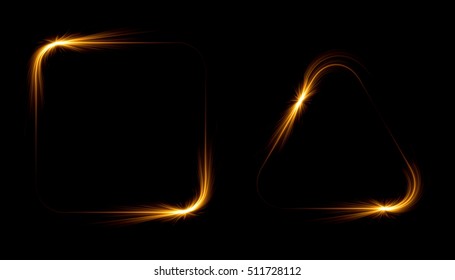 Glowing Frames On Black Background Square Stock Illustration 511728112 ...
