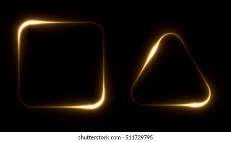Glowing Frames On Black Background Square Stock Illustration 511729795 ...