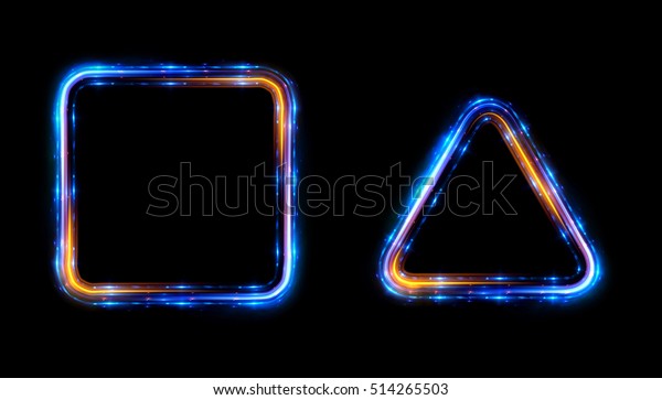 Glowing Frames On Black Background Square Stock Illustration 514265503