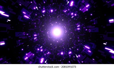 Glowing Purple Light Tech Pattern Tunnel Stock Illustration 2081091073 ...