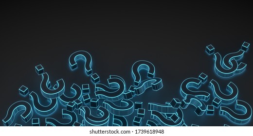 Glowing Question Marks Dark Background 3d: ภาพประกอบสต็อก 1739618948 ...