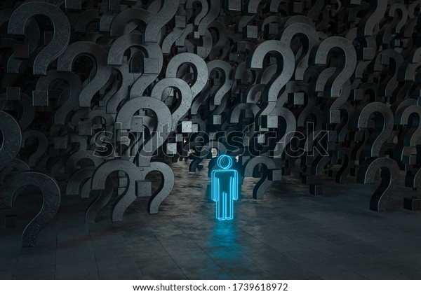Glowing Question Marks Dark Background 3d Stock Illustration 1739618972 ...