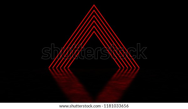 Glowing Red Pyramid Consisting Thin Strips Stock Illustration 1181033656