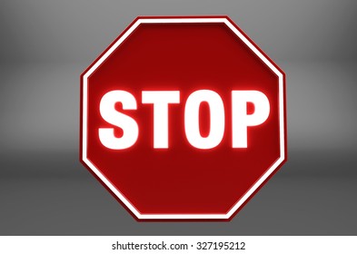 Glowing Stop Sign Dramatic Lighting Gives Stock Illustration 327195212 ...