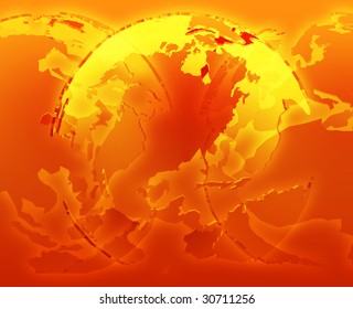 World Map China Highlighted World Planisphere Stock Illustration ...