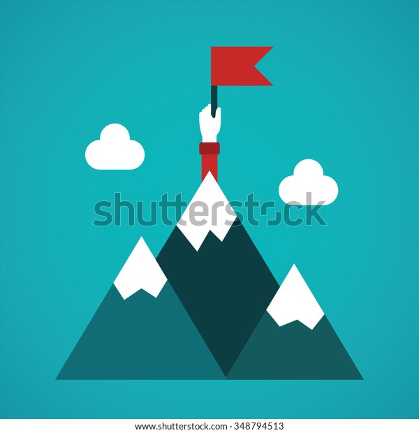 Goal Achievement Bitmap Concept Flat Style Stock Illustration 348794513