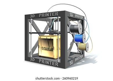 Gold 3d Printer Stock Illustration 260960219 | Shutterstock