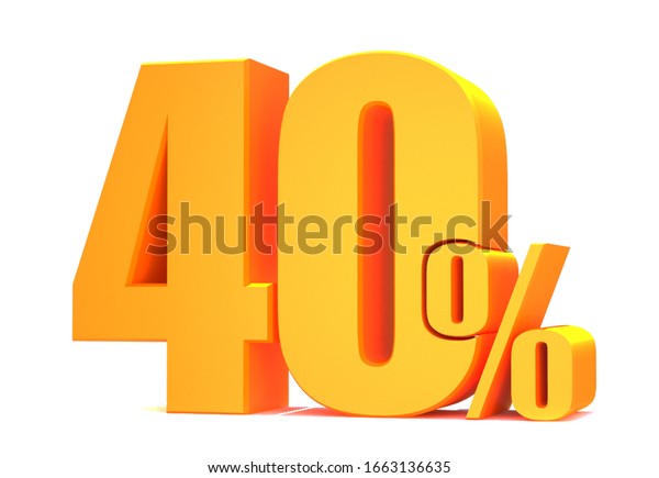 Gold 40 Percent Off 3d Sign Stock Illustration 1663136635