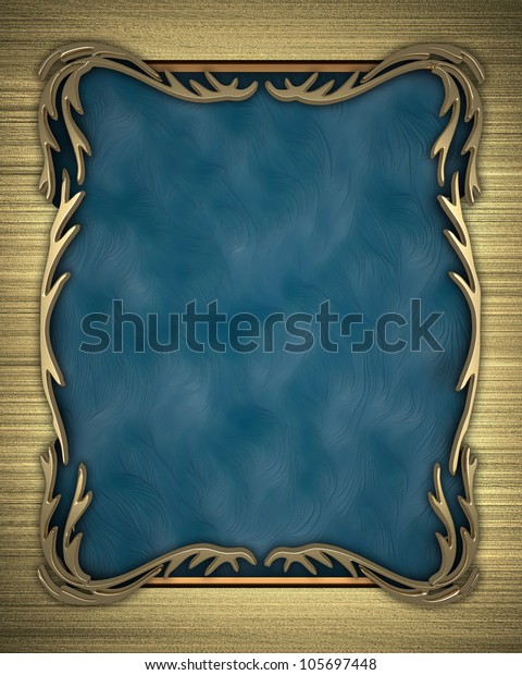 Gold Background Blue Nameplate Gold Pattern Stock Illustration ...