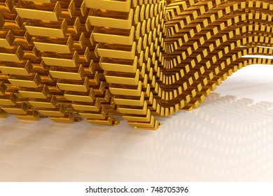 Gold Bars Bricks Floating Around Modern Stock Illustration 748705396 ...