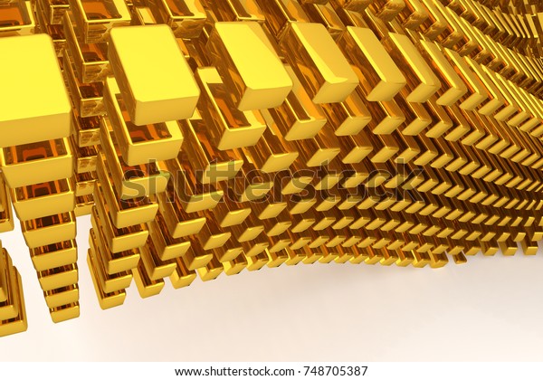 Gold Bars Bricks Floating Around Modern Stock Illustration 748705387 ...