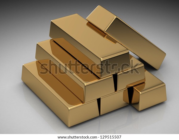 Gold Bars High Resolution 3d Image Stock Illustration 129515507 ...