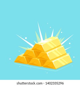 Gold Bars Stack Pyramid Bright Lights Stock Illustration 1402335296 ...