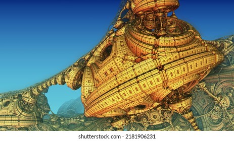Gold Construction Structures Abstract Metallic Fantastic Stock ...