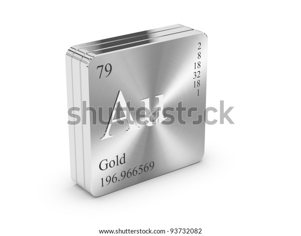 Gold Element Periodic Table On Metal Stock Illustration 93732082 ...