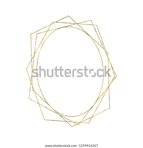 Gold Geometrical Triangular Oval Frame Isolated Stock Illustration ...