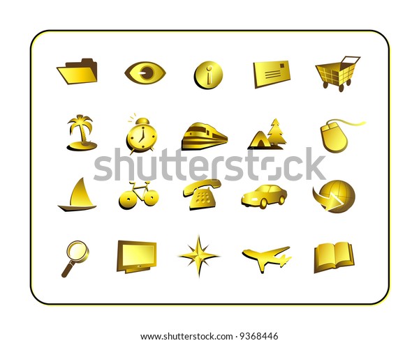 Gold Icon Set Stock Illustration 9368446 | Shutterstock