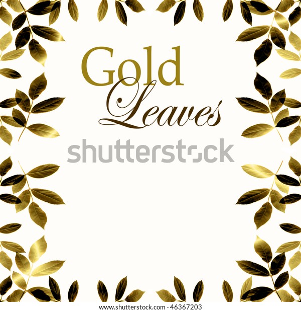 Gold Leaves Border Stock Illustration 46367203