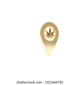Gold Map Pointer Marijuana Cannabis Leaf Stock Illustration 1551464720