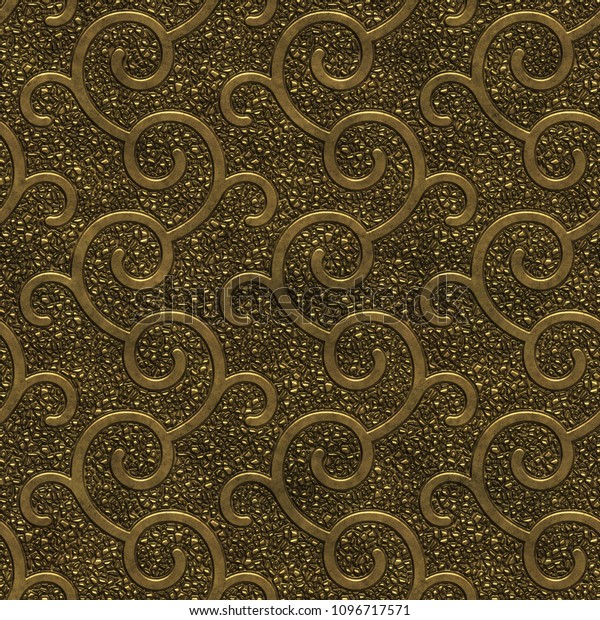 Gold Metal Seamless Texture Pattern 3d Stock Illustration 1096717571 ...