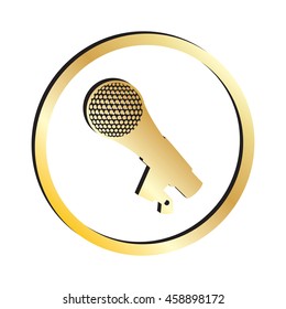 Gold Microphone Icon Stock Vector (Royalty Free) 448608163