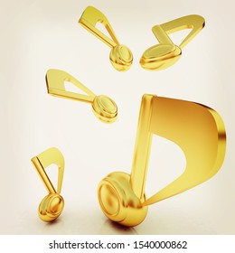 Gold Music Notes 3d Render Vintage 스톡 일러스트 1540000862 | Shutterstock