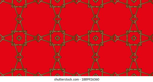 Gold Pattern On Red Background Stock Illustration 1889926360 | Shutterstock