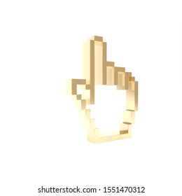 Gold Pixel Hand Cursor Icon Isolated Stock Illustration 1551470312 ...