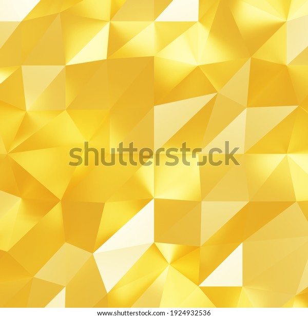 Gold Polygon Background 3d Rendering 3d Stock Illustration 1924932536 ...