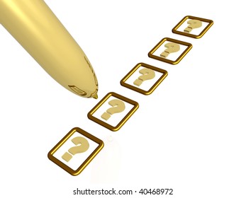 Gold Question Marks On White Background Stock Illustration 40468972 ...