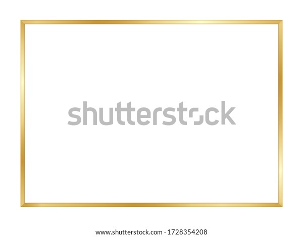 Gold rectangle border. Gold frame boarder. Golden vintage border. Shiny ...