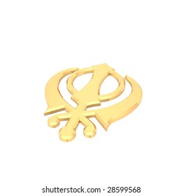 Gold Sikhism Symbol Computer Generated 3d Stock Illustration 28628404 ...