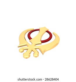 Gold Sikhism Symbol Computer Generated 3d Stock Illustration 28628404 ...