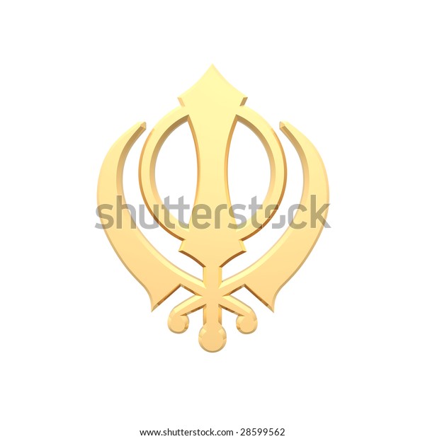 Gold Sikhism Symbol Computer Generated 3d Stock Illustration 28599562