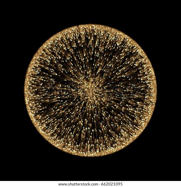 Gold Sphere Light Frame Abstract Neon Stock Illustration 662021095 ...