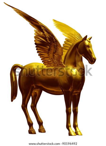 Gold Standing Pegasus Stock Illustration 90196492 | Shutterstock