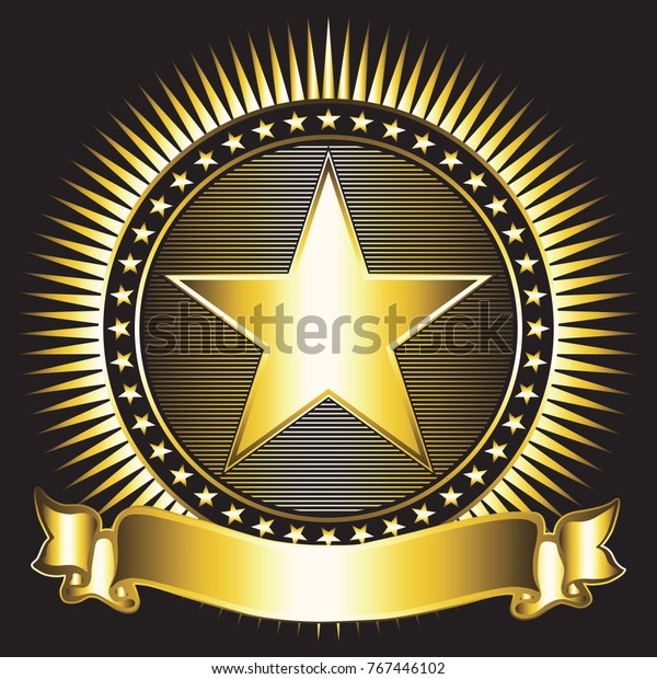 Gold Star Label Rays Stock Illustration 767446102 | Shutterstock