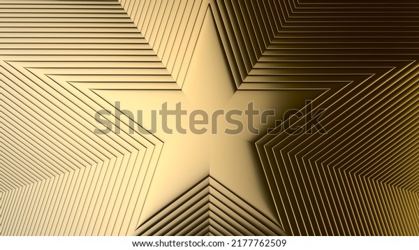 Gold Star Pattern Abstract 3d Illustration Stock Illustration ...
