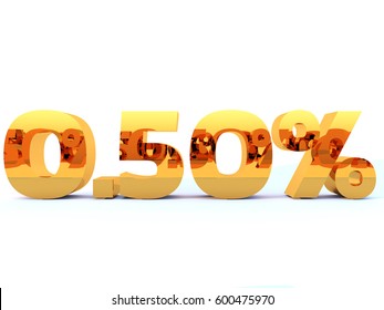 Gold Zero Point Five Percent 050 Stock Illustration 600475970 ...