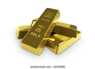 Five Gold Bars Isolated On White Stock Photo 253310839 | Shutterstock