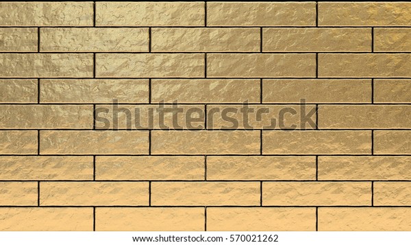 Golden Brick Wall 3d Render Stock Illustration 570021262 | Shutterstock