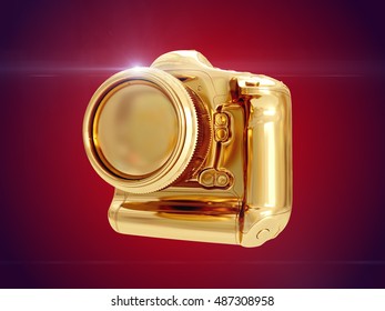 Golden Camera 3d Rendering 스톡 일러스트 487308484 | Shutterstock