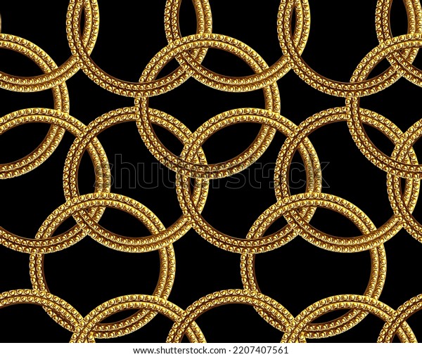 Golden Circles Chains Seamless Pattern On Stock Illustration 2207407561 | Shutterstock