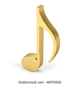 Golden Eighth Note On White Background Stock Illustration 40970503