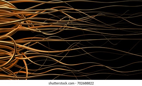 Unusual Beautiful Golden Form 3d Image Stock Illustration 702688714 ...