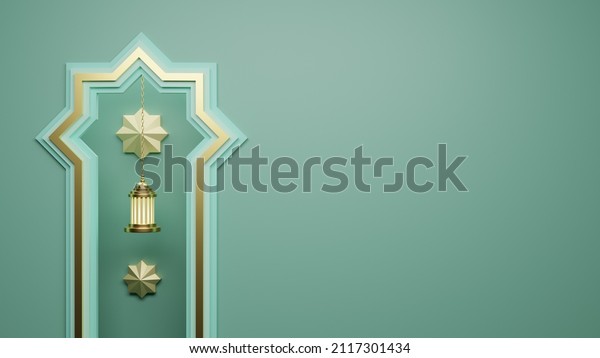 Golden Islamic Background 3d Render Arabian Stock Illustration ...