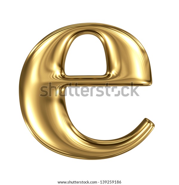 Golden Letter E Lowercase High Quality Stock Illustration 139259186