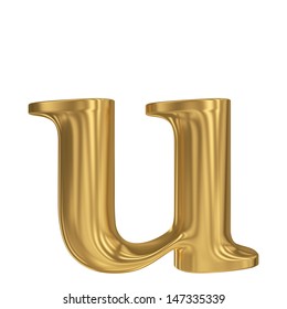 Golden Letter U Gold Solid Alphabet Stock Illustration 147335339