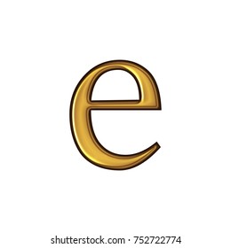 Golden Lowercase Small Letter E 3d Stock Illustration 752722774 ...