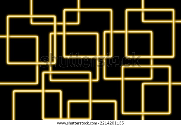 Golden Neon Frames Lights Effects On Stock Illustration 2214201135 ...